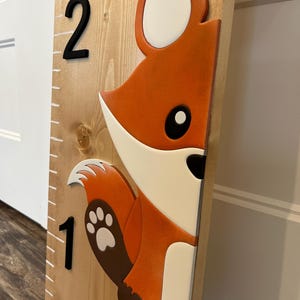Growth Chart - Woodland Animals - Raccoon- Deer - Fox - Ruler - Nursery ...