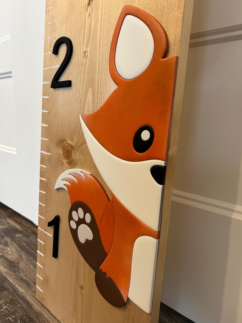 Growth Chart - Woodland Animals - Raccoon- Deer - Fox - Ruler - Nursery ...