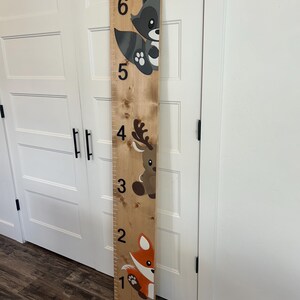 Growth Chart - Woodland Animals - Raccoon- Deer - Fox - Ruler - Nursery ...