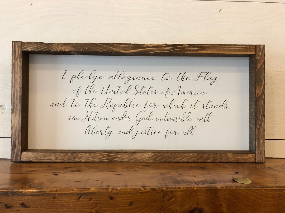 Pledge of Allegiance Sign - Framed Farmhouse Sign - 4th of July Decor ...