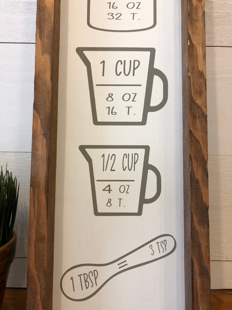 Vertical Kitchen Conversion Sign Framed Farmhouse Sign - Etsy