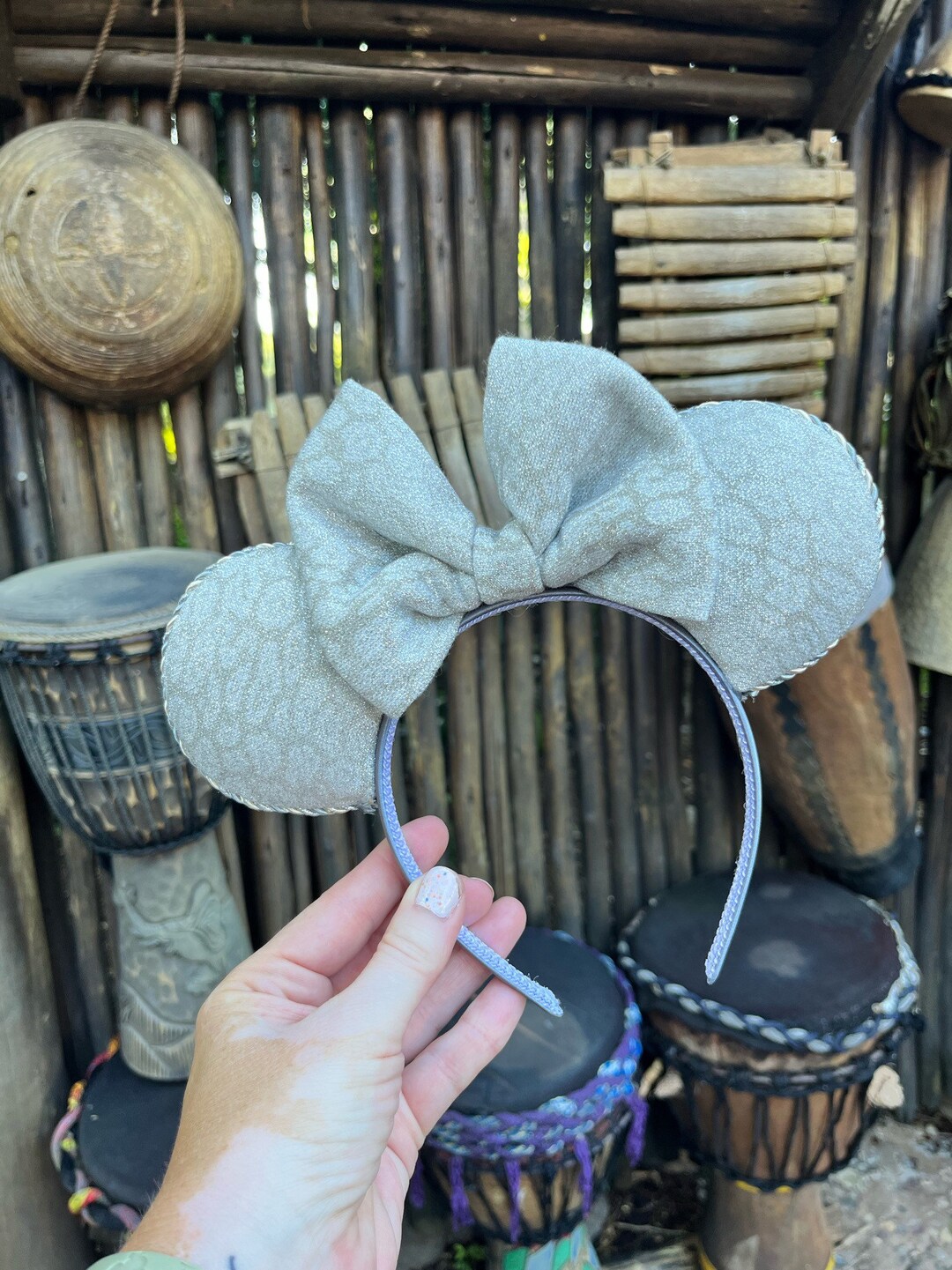 Shiny Silver Leopard Print Minnie Mouse Ears Headband - Etsy
