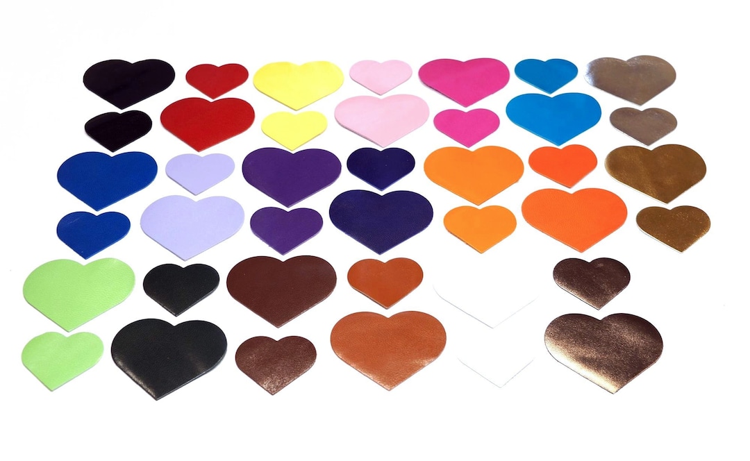 Leather Heart Shapes - in Various Sizes and Colors! Perfect for Craft ...