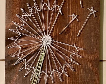 Dandelion String Art | Bohemian Decor | Handmade Wall Art | Whimsical ...