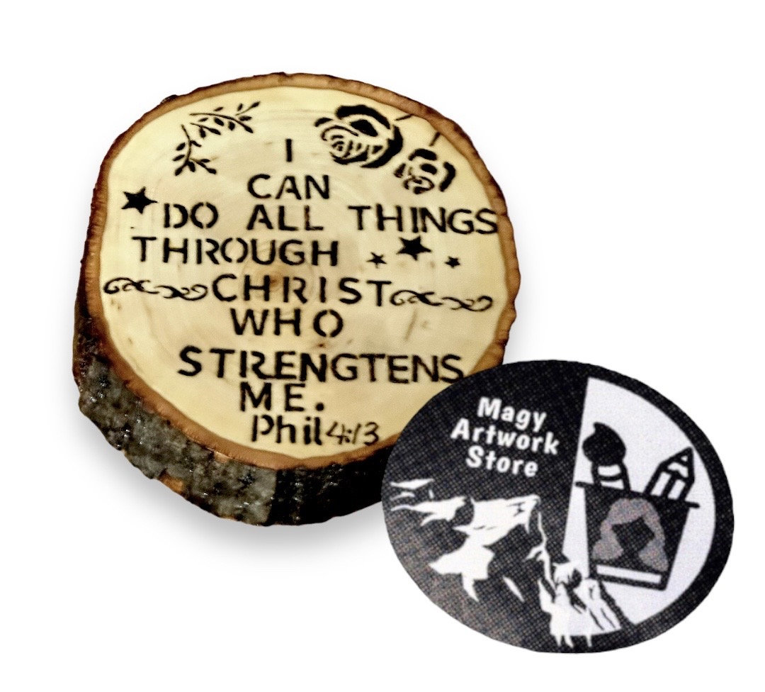 Small Size Wood Burning Art i Can Do All Things Through Christ Who ...