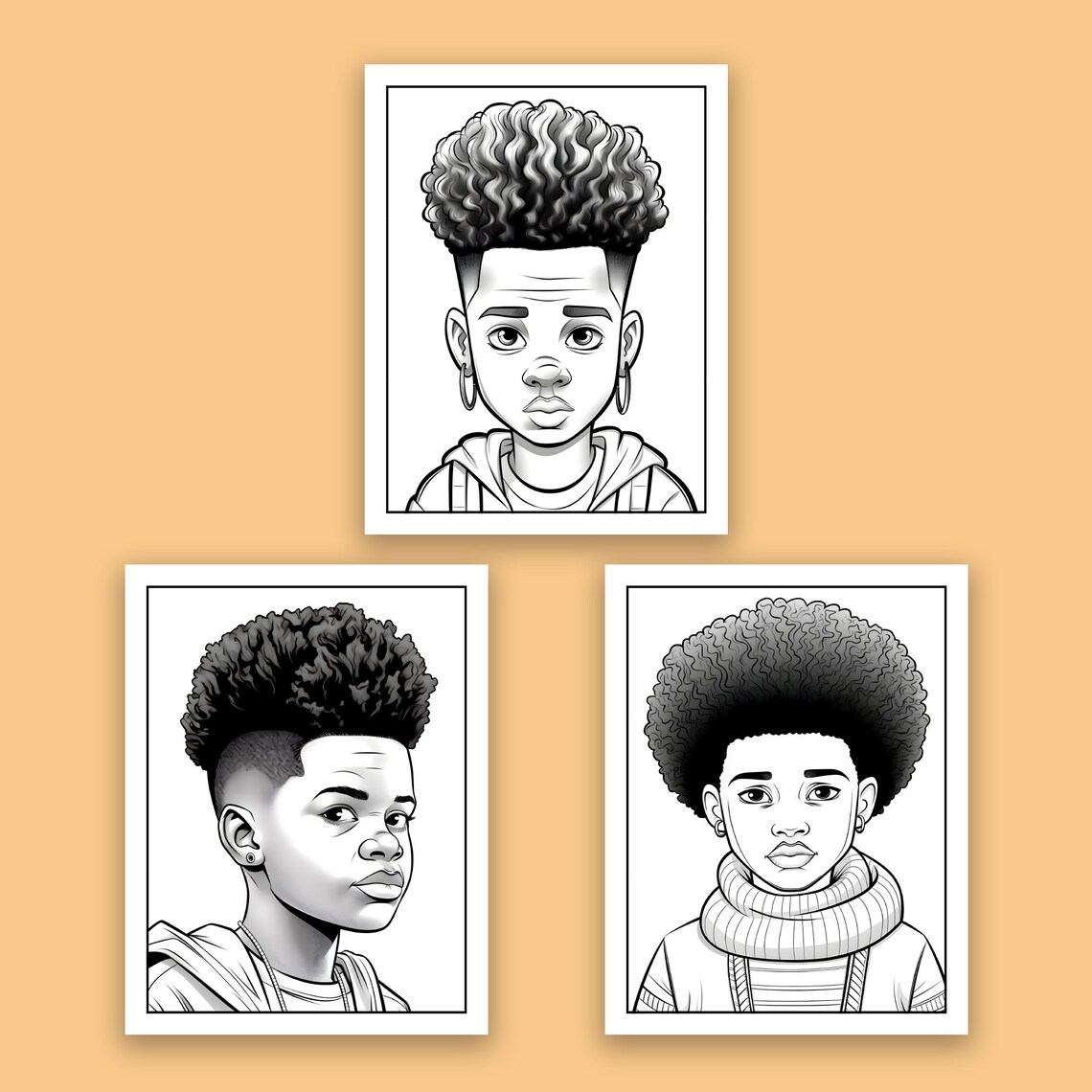 Black Boy Coloring Pages: Adorable Kids & Adults Designs (PDF Download ...