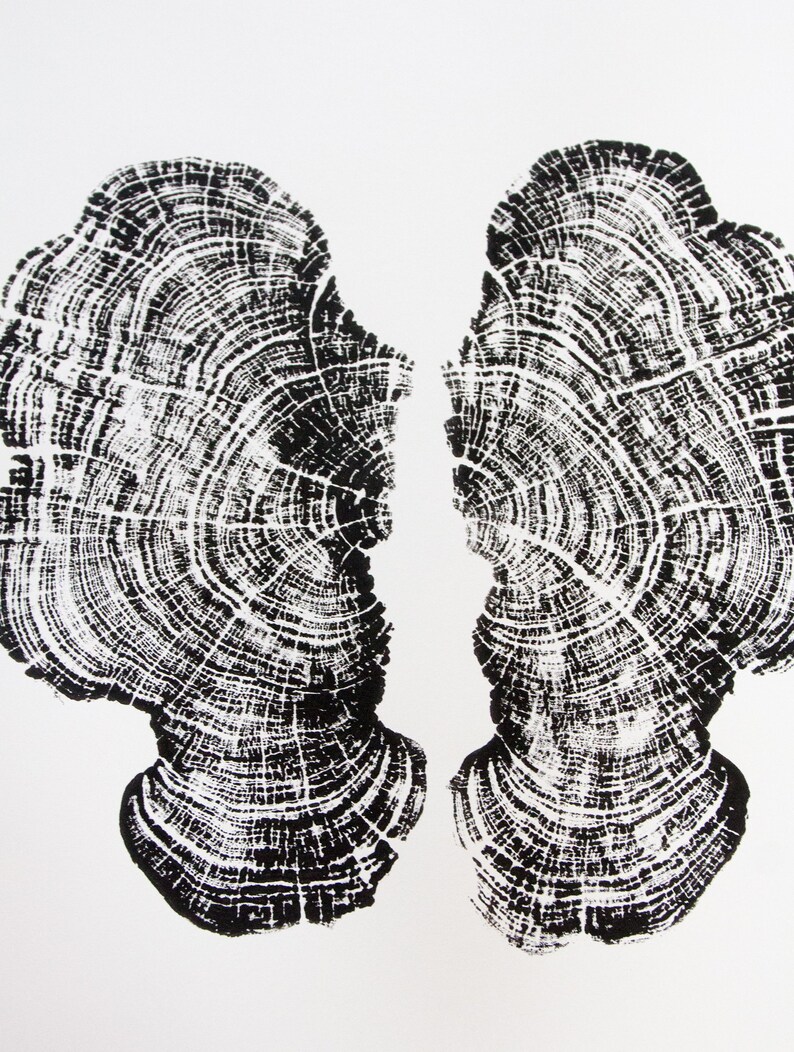 Butterfly Effect End Grain Print, Wood Grain Print, Tree Ring Print ...