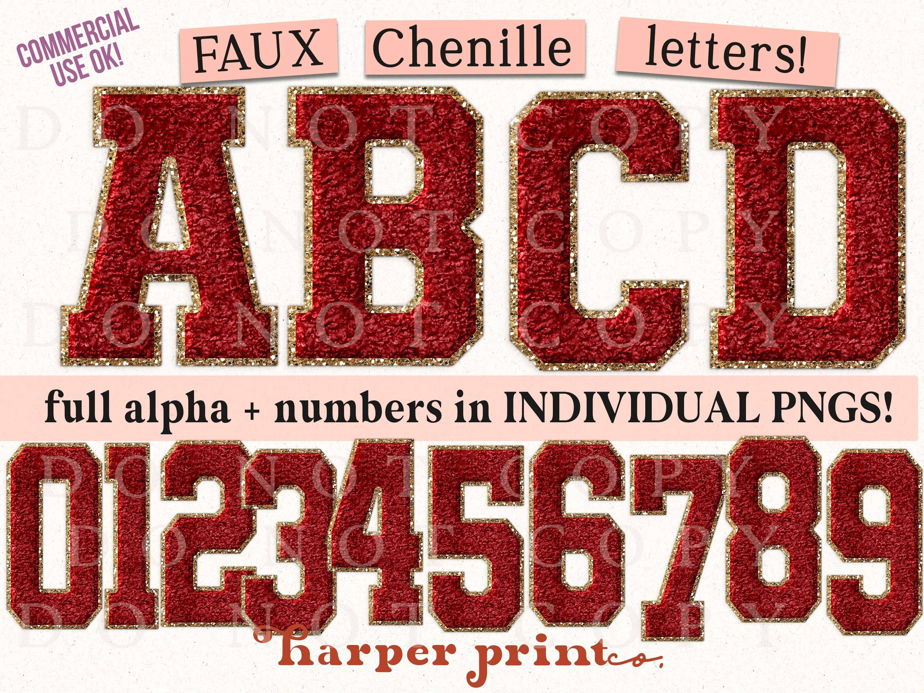 Christmas Faux Chenille Letters PNG, Buffalo Plaid Letters, Sublimation ...