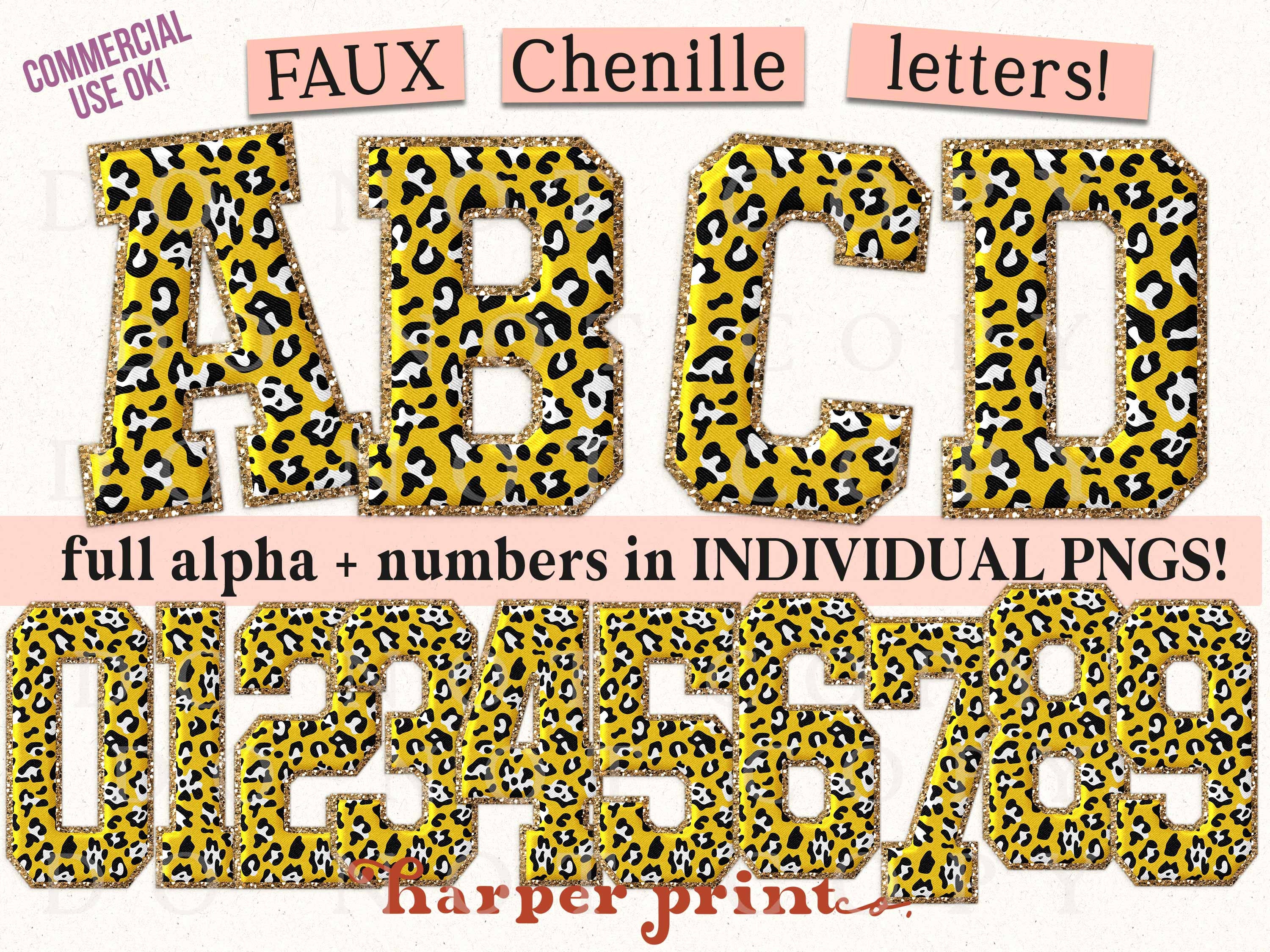 Leopard Alphabet PNG Varsity Letters, Sublimation Designs Downloads ...