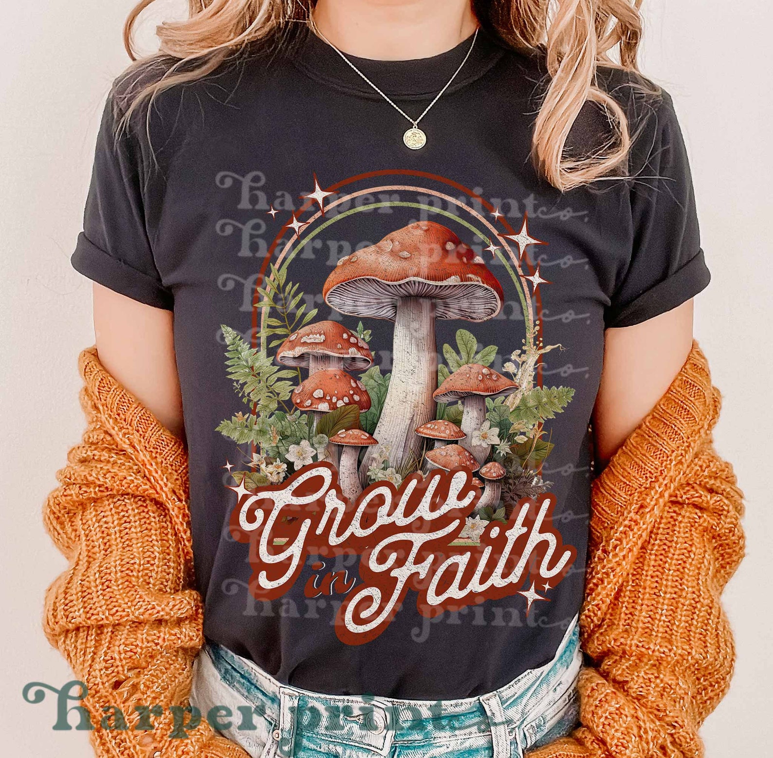 Mushroom PNG Christian Sublimation Designs Downloads Grow in Faith PNG ...