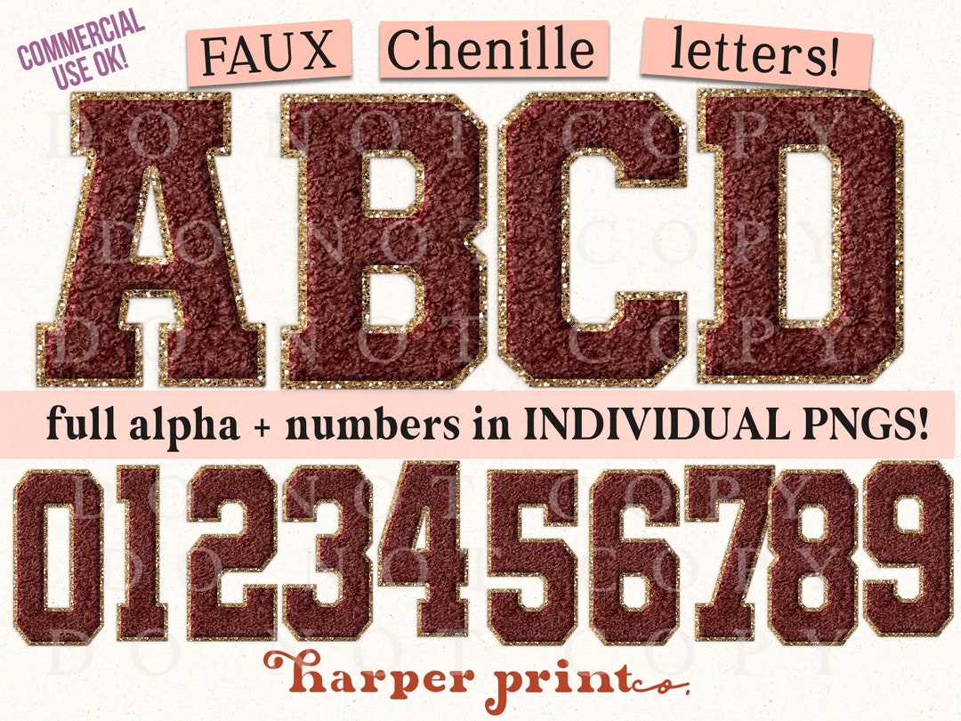 Maroon Alphabet PNG Letters Faux Chenille Burgundy Font Sports ...