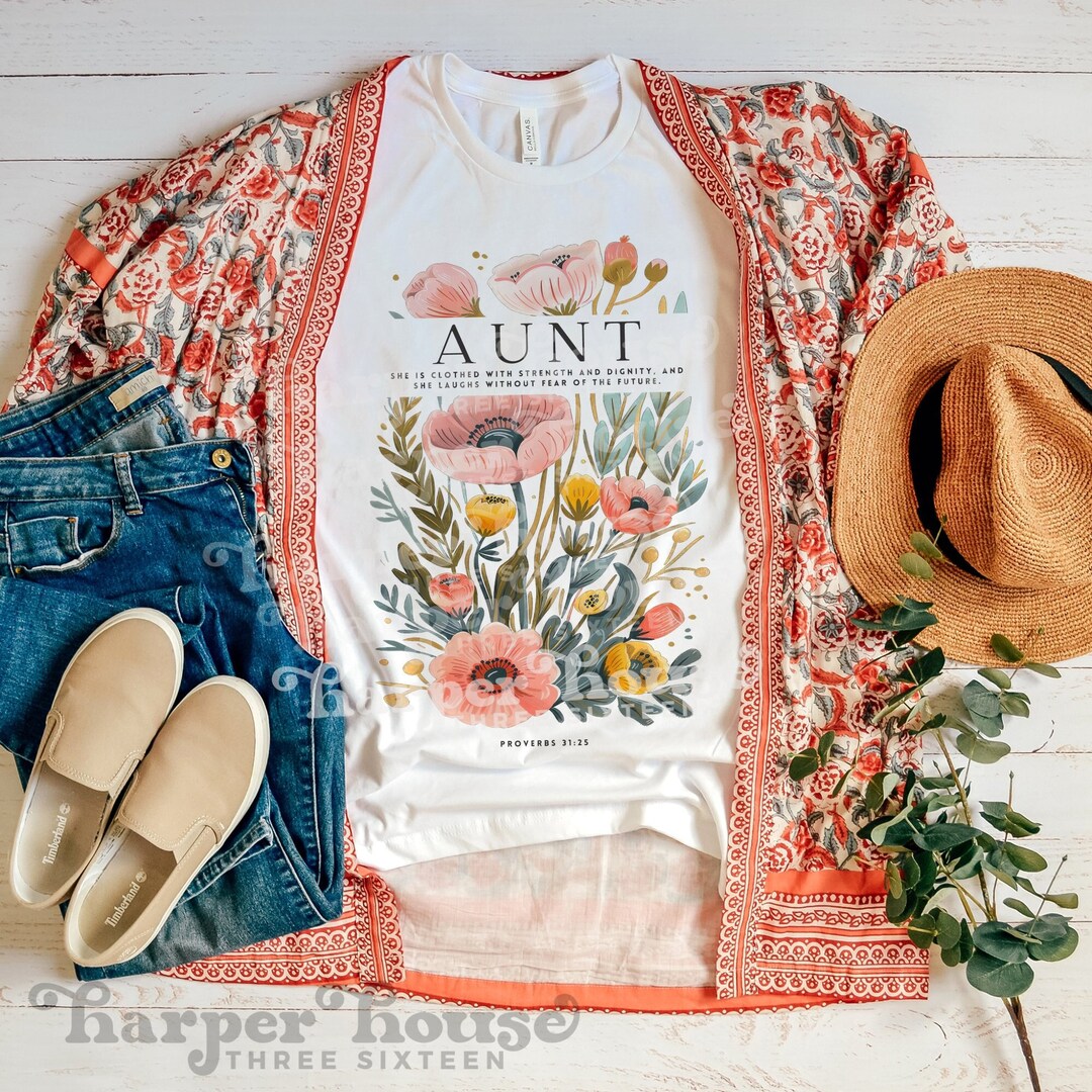 Aunt PNG Aunt Sublimation Designs Floral T Shirt Design DTF Transfers ...