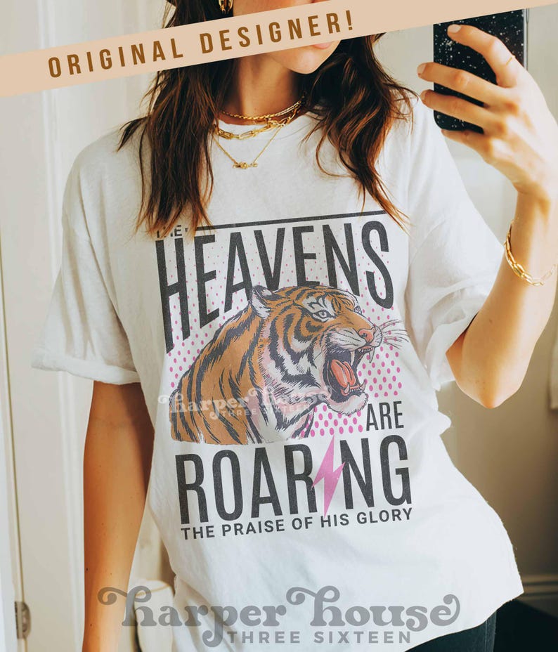 The Heavens Are Roaring PNG Christian T Shirt Designs for Women Bible ...