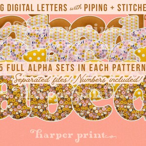 Floral Alphabet Letters PNG Bundle Sublimation Designs Downloads ...