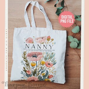Nanny PNG Sublimation Designs Floral T Shirt Design DTF Transfers Nanny ...