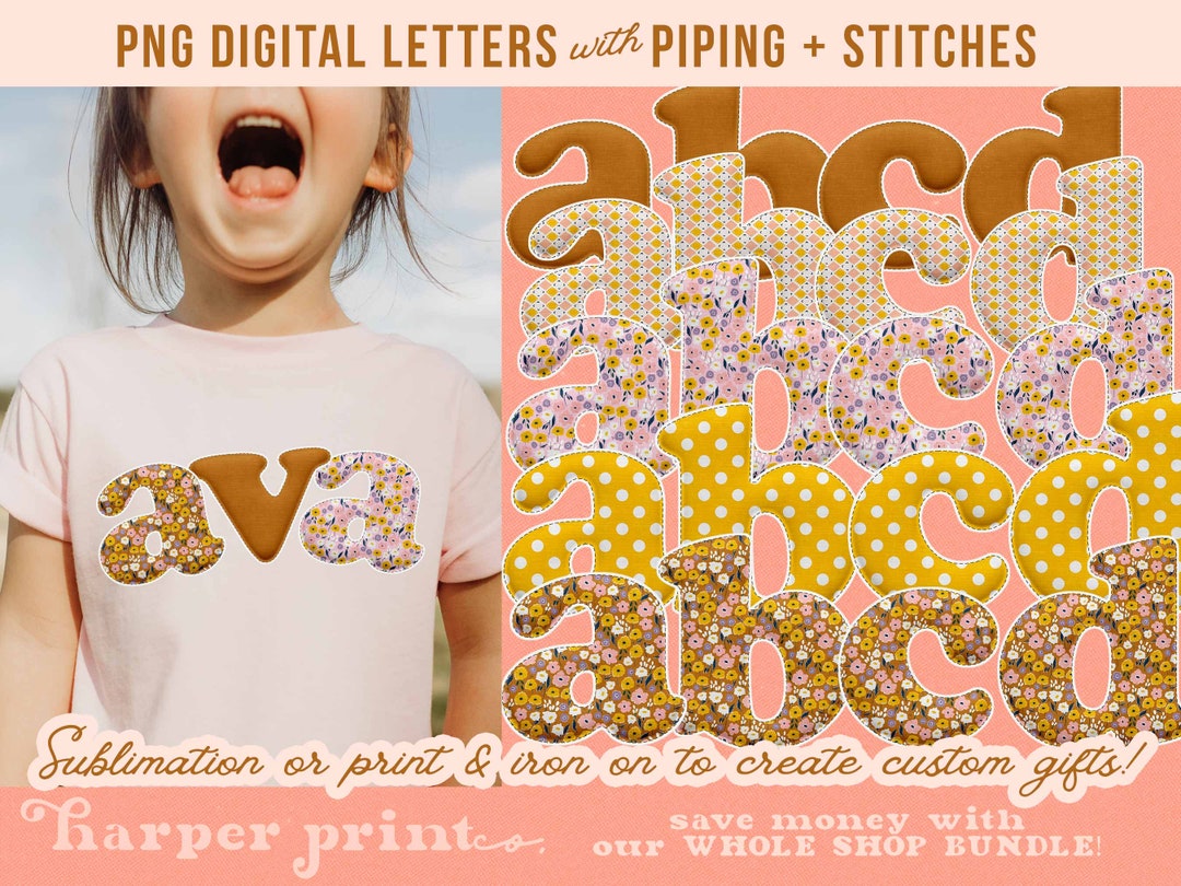 Floral Alphabet Letters PNG Bundle Sublimation Designs Downloads ...