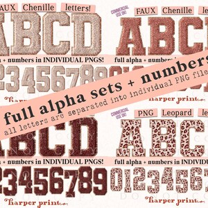 Alphabet Chenille Patch Letters Clipart PNG Bundle Varsity Font ...
