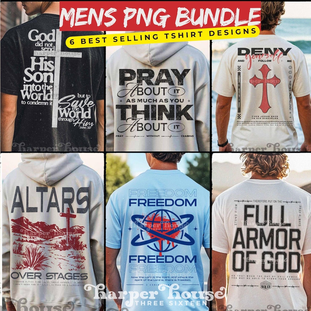 Christian Mens PNG Bundle Best Selling Tshirt Designs for Men Y2K Png ...