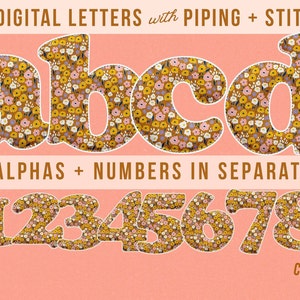 Floral Alphabet Letters PNG Bundle Sublimation Designs Downloads ...