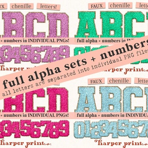 Faux Chenille Alphabet PNG Varsity Letters, Sublimation Designs ...