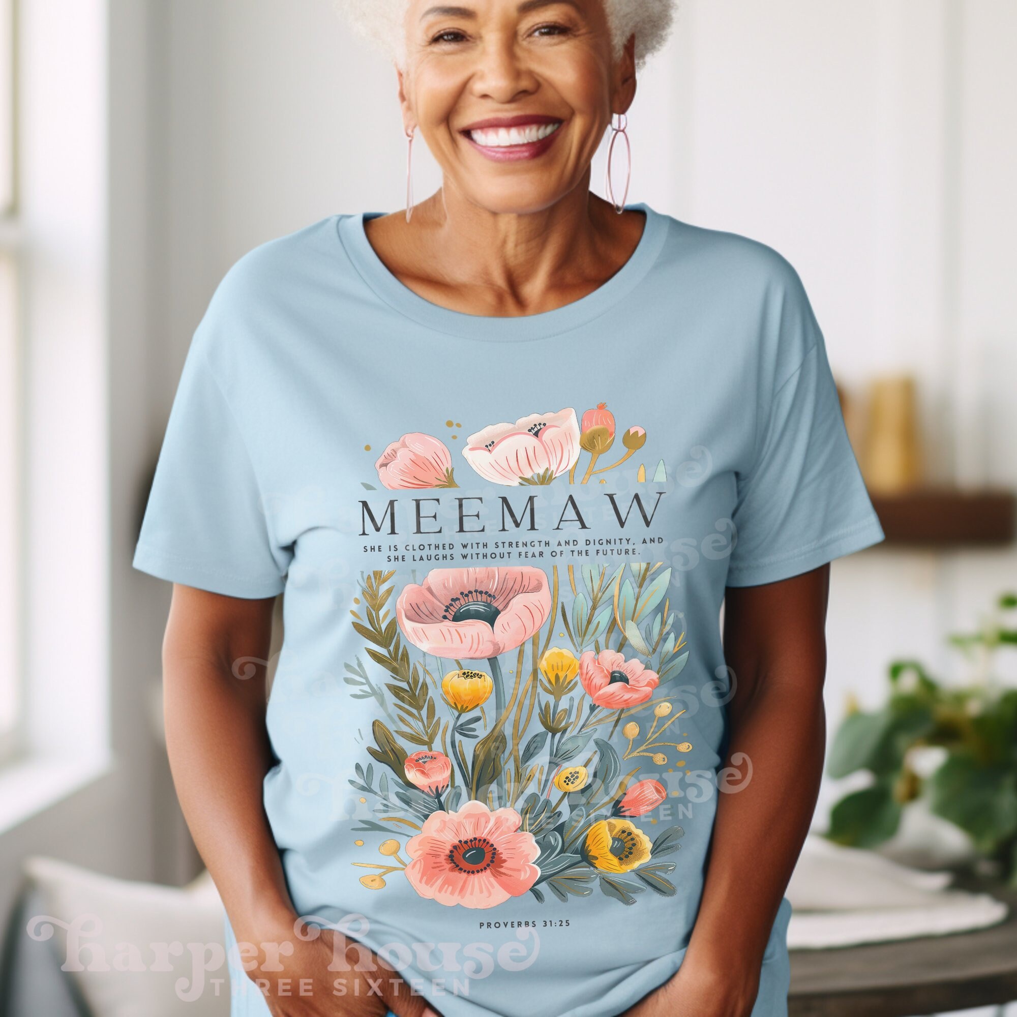 Meemaw PNG Sublimation Designs Floral T Shirt Design DTF Transfers ...