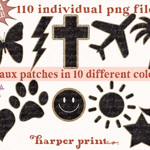 Sublimation Designs Faux Chenille Patch PNG BUNDLE Smiley Clipart Paw ...