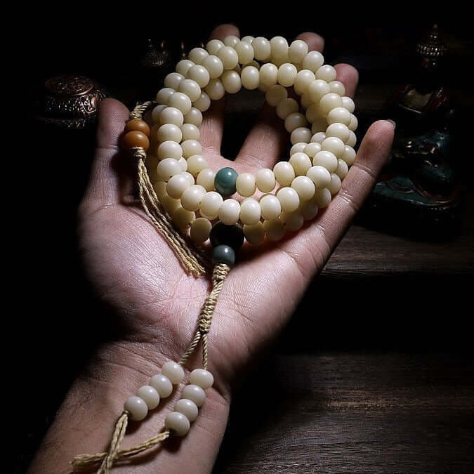 Wisdom and Spiritual Path- 108 Mala Beads- White Bodhi Seed - Etsy