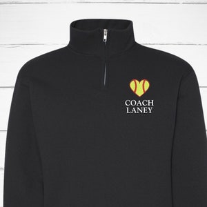 Personalized Gift for Coach, Custom Embroidered Quarter Zip, Soccer ...