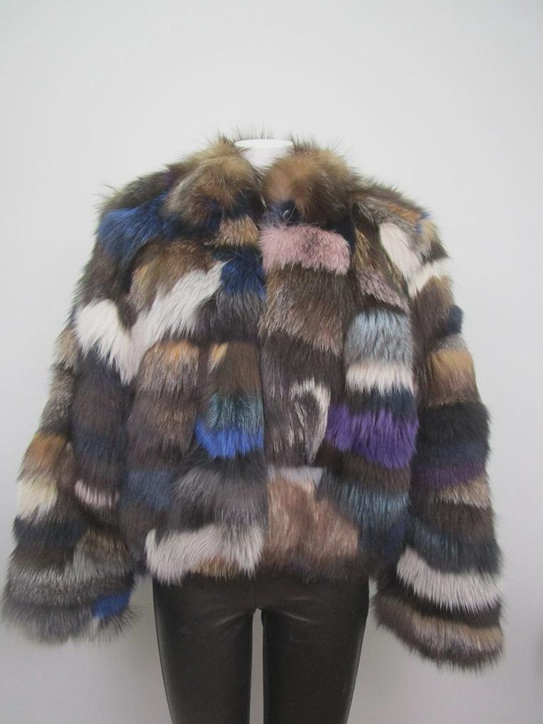 Women's Sz 8 Brand New Multi Color Fox Fur Bolero Jacket Coat - Etsy