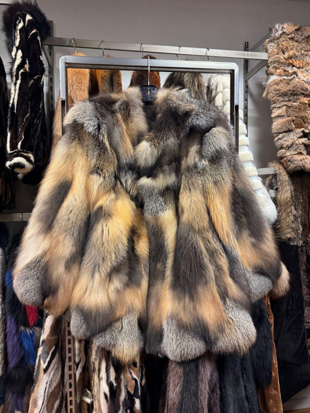 Women's New Cross Fox Fur Wrap Cape Special Occasion - Etsy