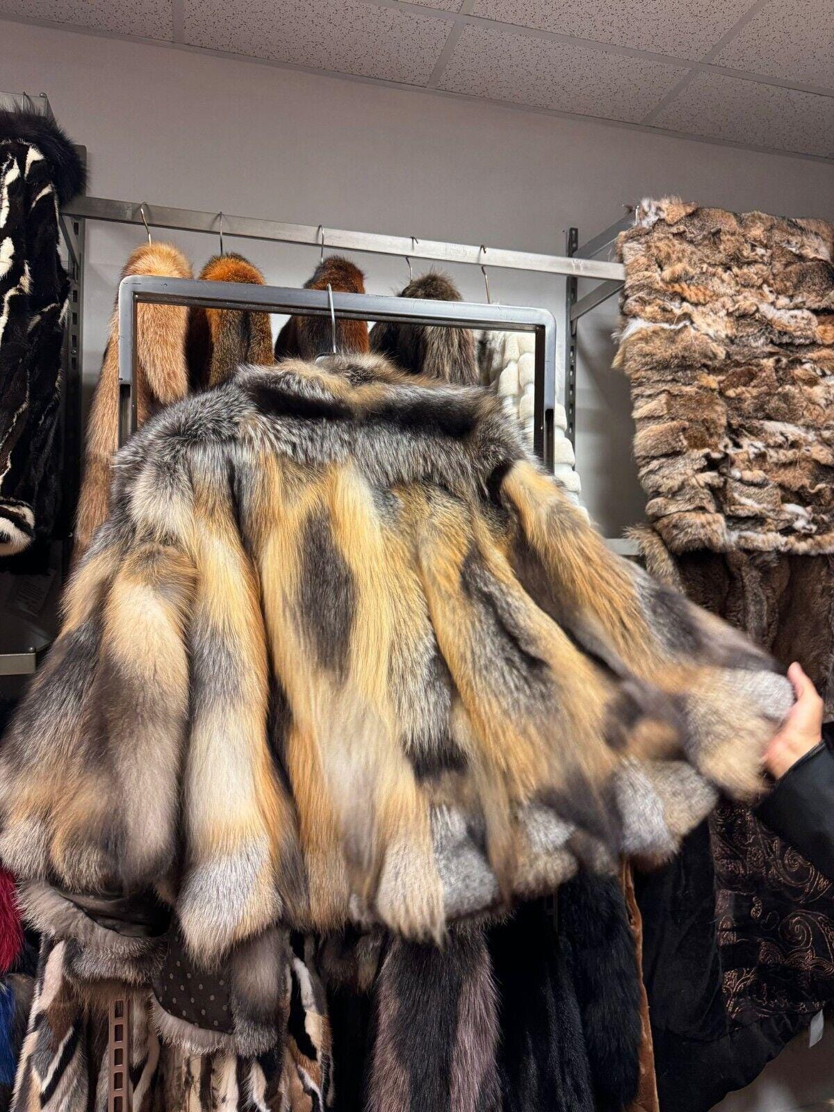 Women's New Cross Fox Fur Wrap Cape Special Occasion - Etsy
