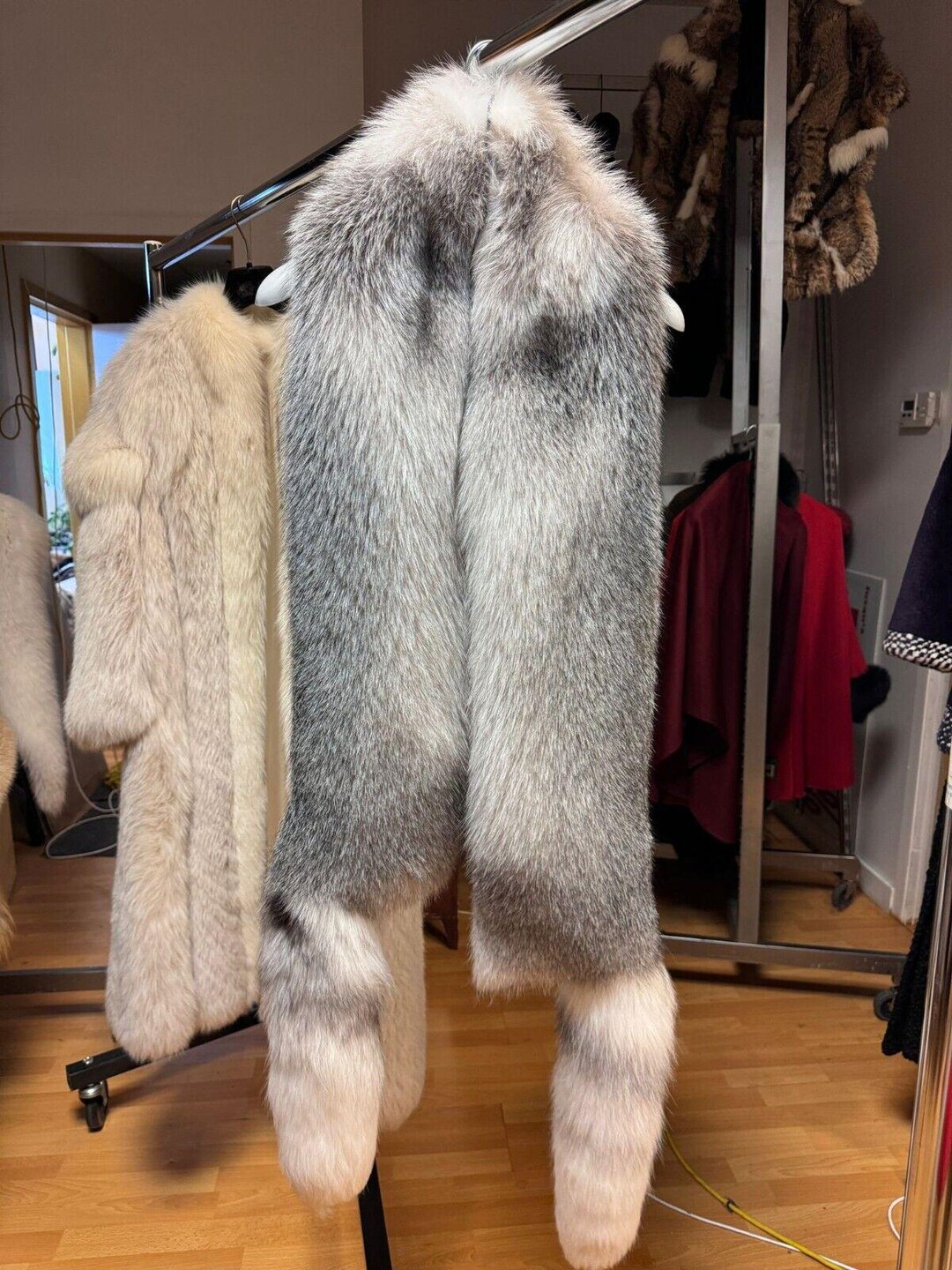 Women's New Silver Fox Fur Wrap Stole Scarf Pelt WEDDING Sz XL - Etsy