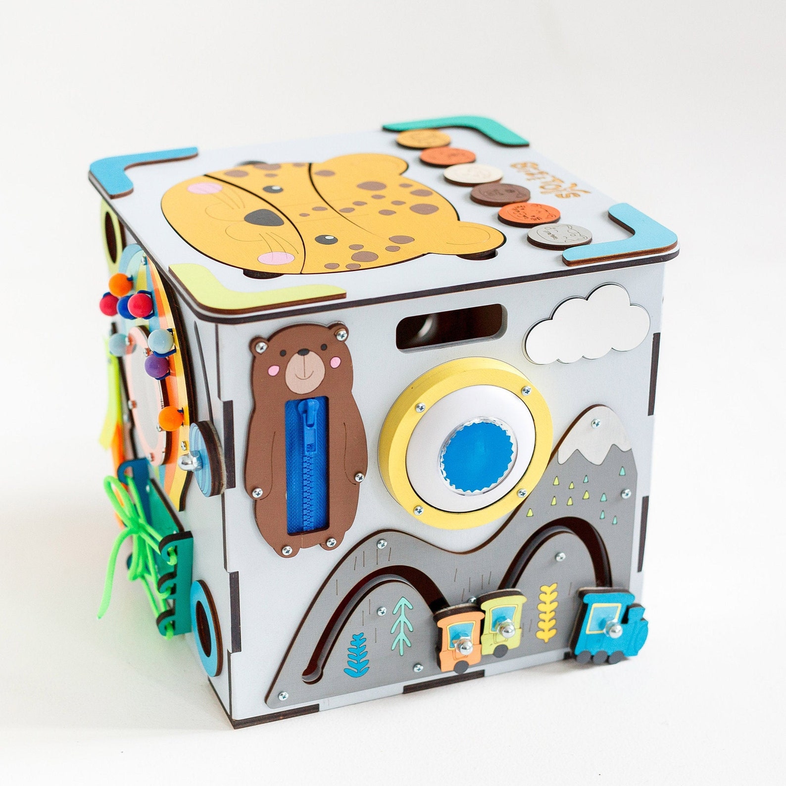 Busy Board Cube for Toddler. Smart Educational Activity Wooden | Etsy