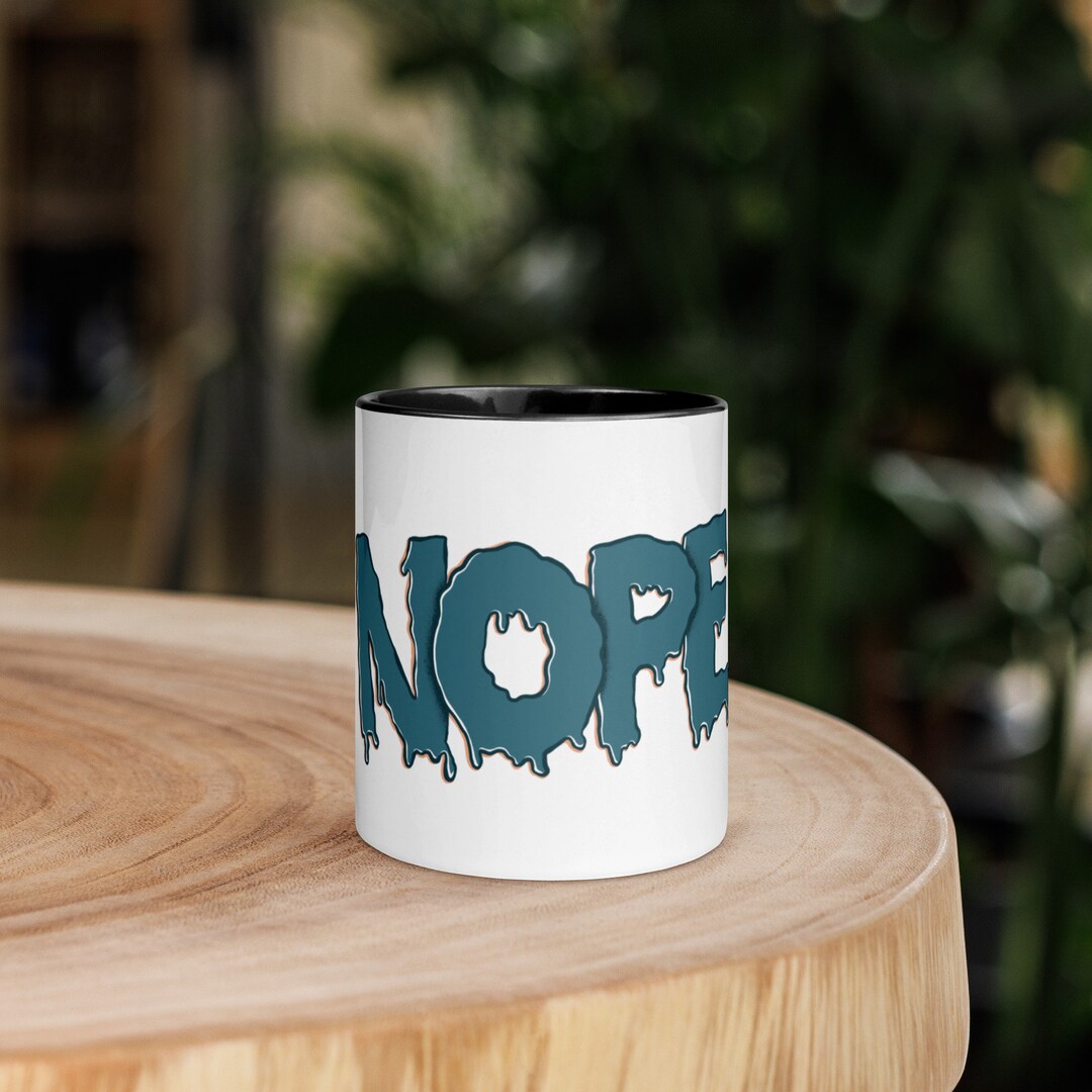 Drippy Nope Mug: Funny Hand-drawn Graphic, Color Inside - Etsy