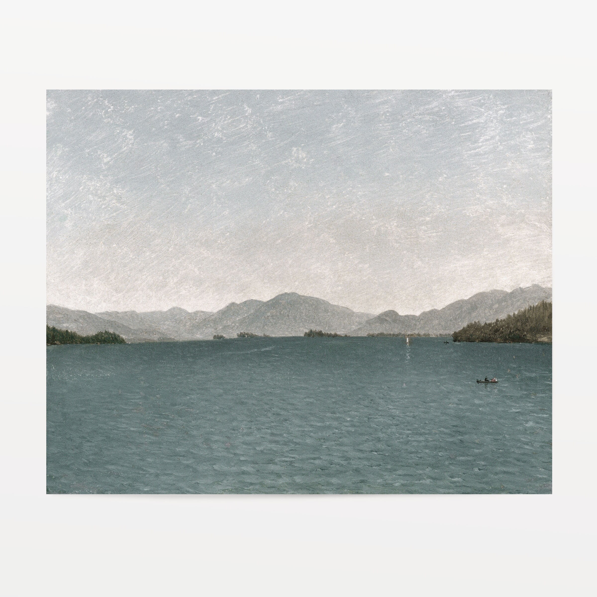 Lake George Free Study by John Frederick Kensett 1872 Famous Muted ...