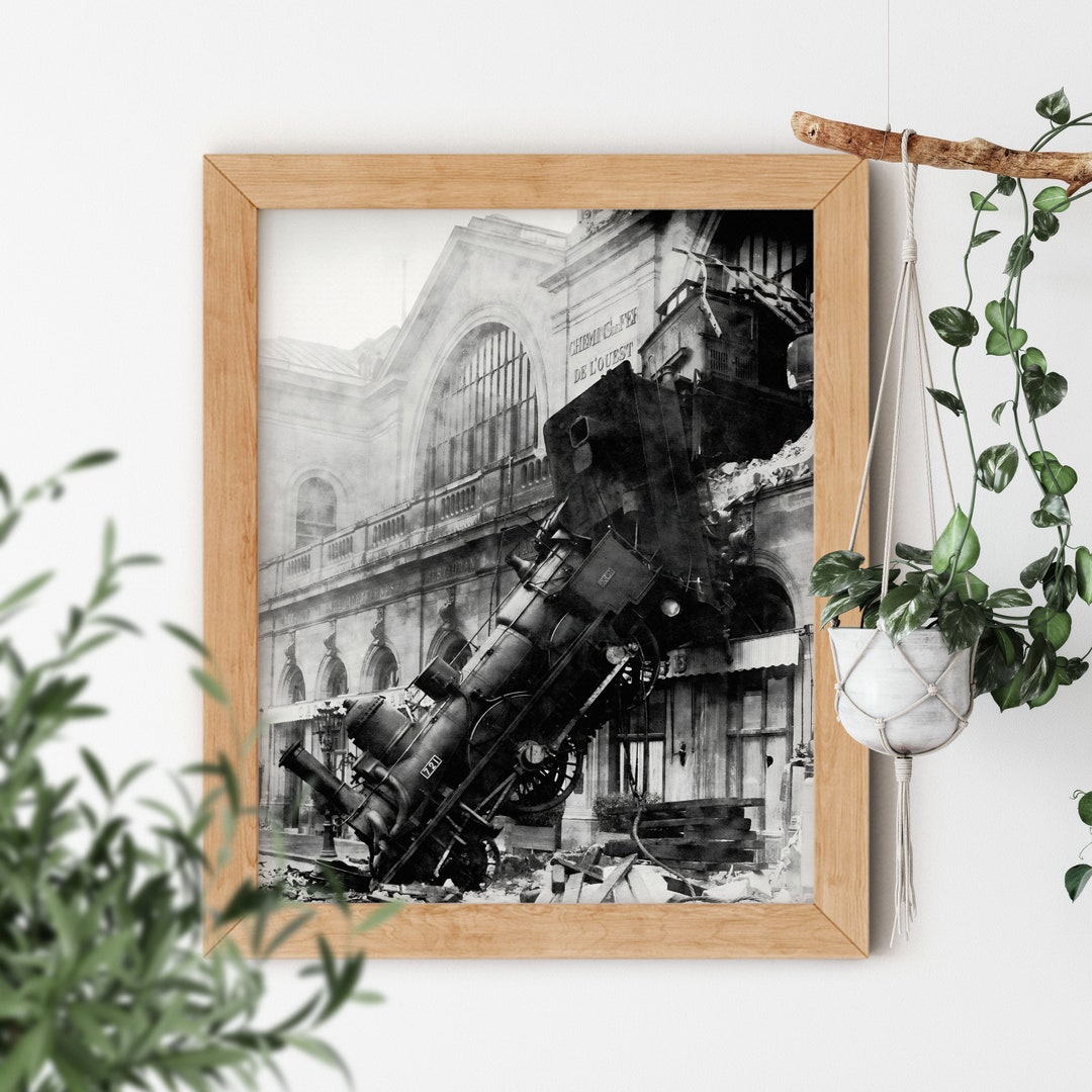 Train Wreck at Montparnasse 1895 Famous Vintage Aesthetic Old Film ...