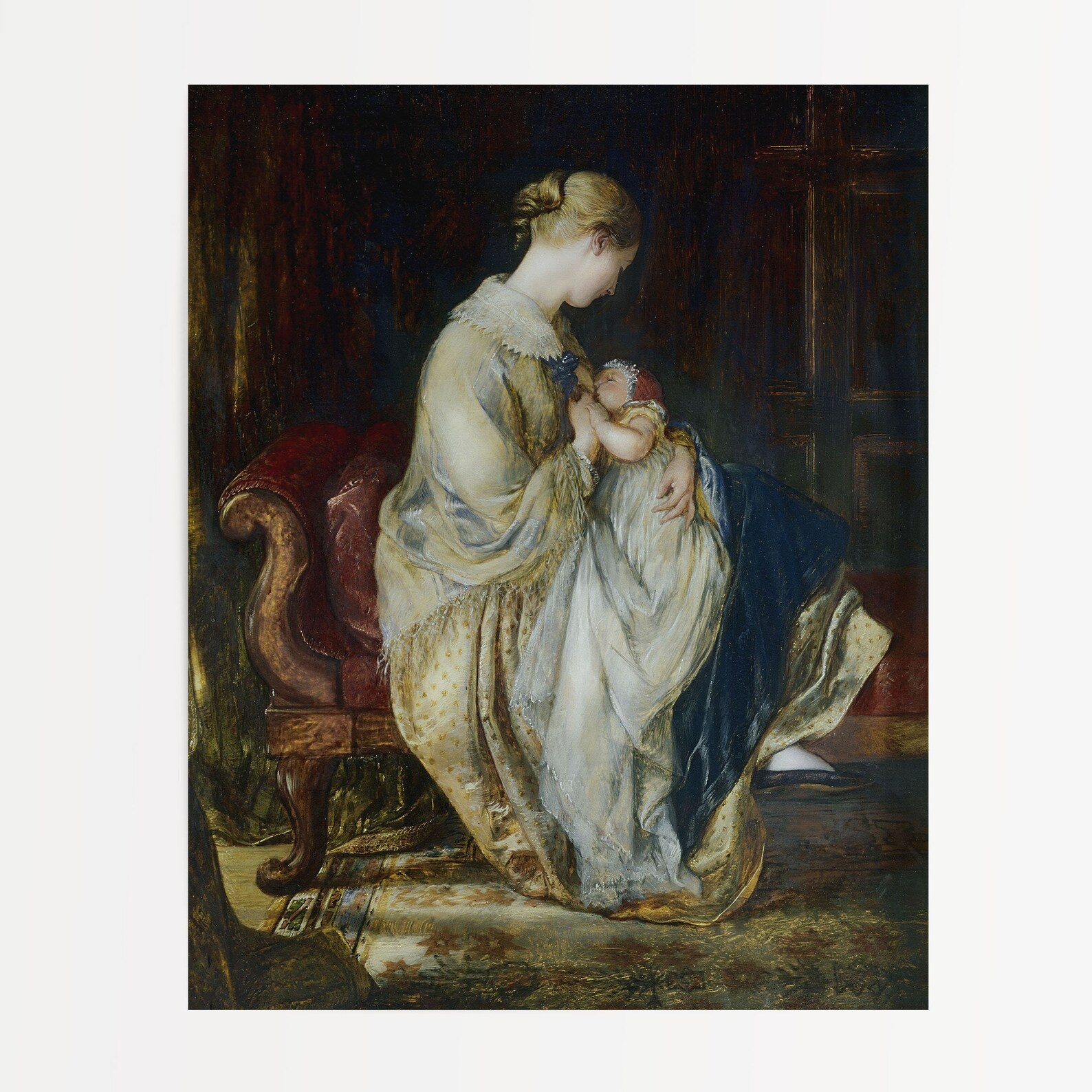 Young Mother by Charles Cope 1846 Famous Renaissance Painting Nursing ...