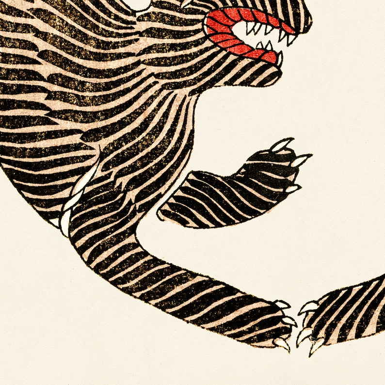Japanese Tigers by Taguchi Tomoki 1860-1869 Famous Yin-yang Circle ...