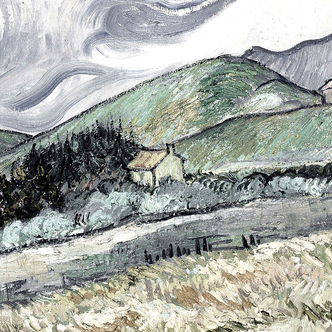 Landscape From Saint-remy by Vincent Van Gogh 1889 Famous Muted ...