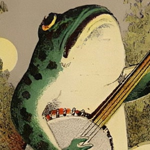 Frog Playing a Banjo by Larkin & Co 1881 Famous Old Advertisement ...