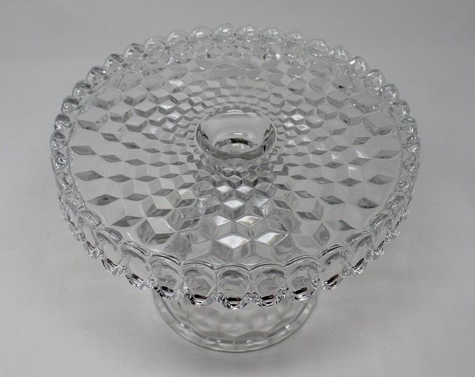 Fostoria American 10 Inch Round Cake Salver/stand #2056 With Rum Well ...