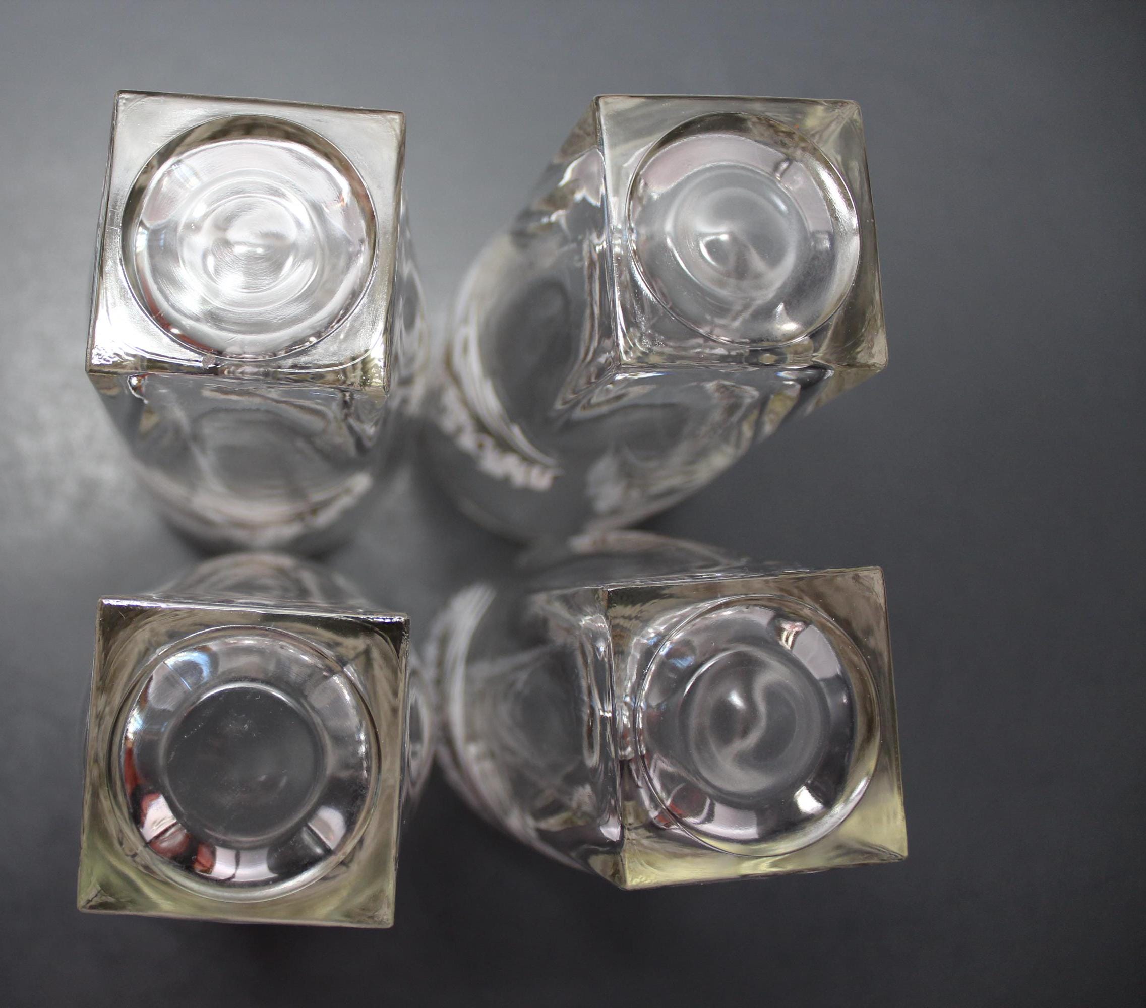 Set of 8 MCM White & Gold Feather, Square Based Glasses - Etsy