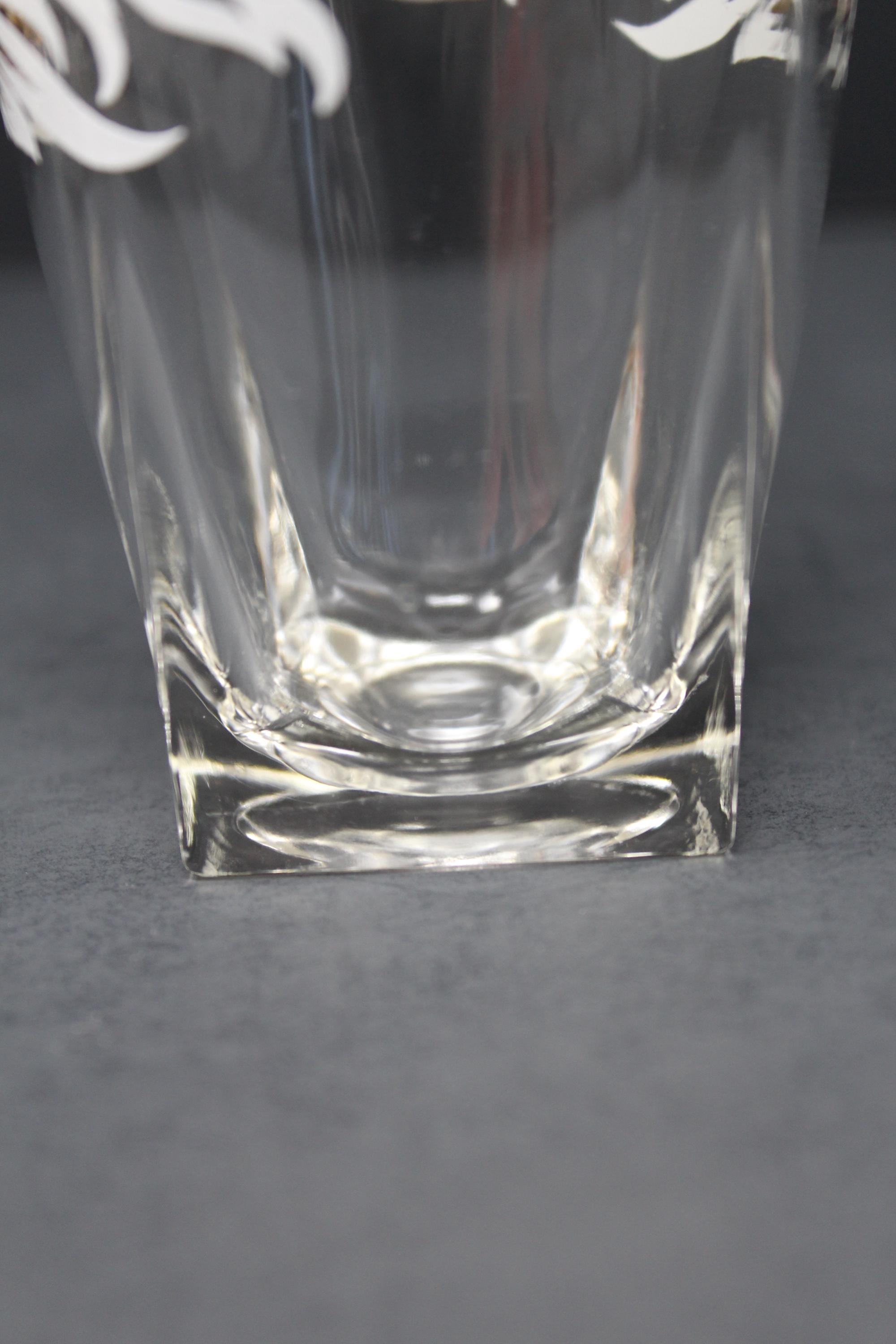 Set of 8 MCM White & Gold Feather, Square Based Glasses - Etsy