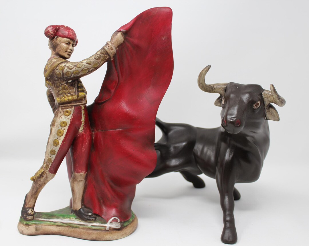 MCM Ceramic Matador and Bull Figurines Set - Etsy