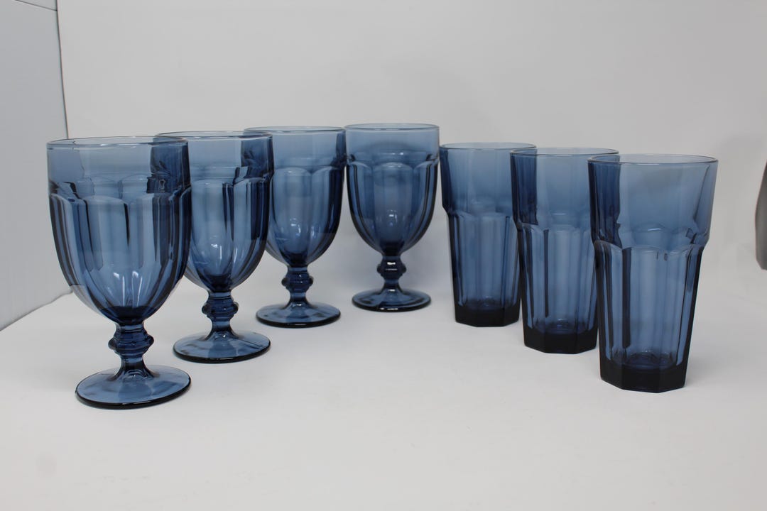 Libbey Duratuff Gibraltar, Dusky Blue, Set of 4 Iced Tea Goblets or Set ...