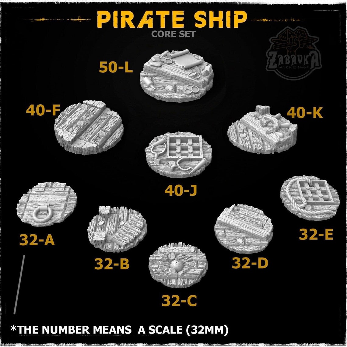 Pirate Ship Wargames Bases Miniature Bases Toppers - Etsy