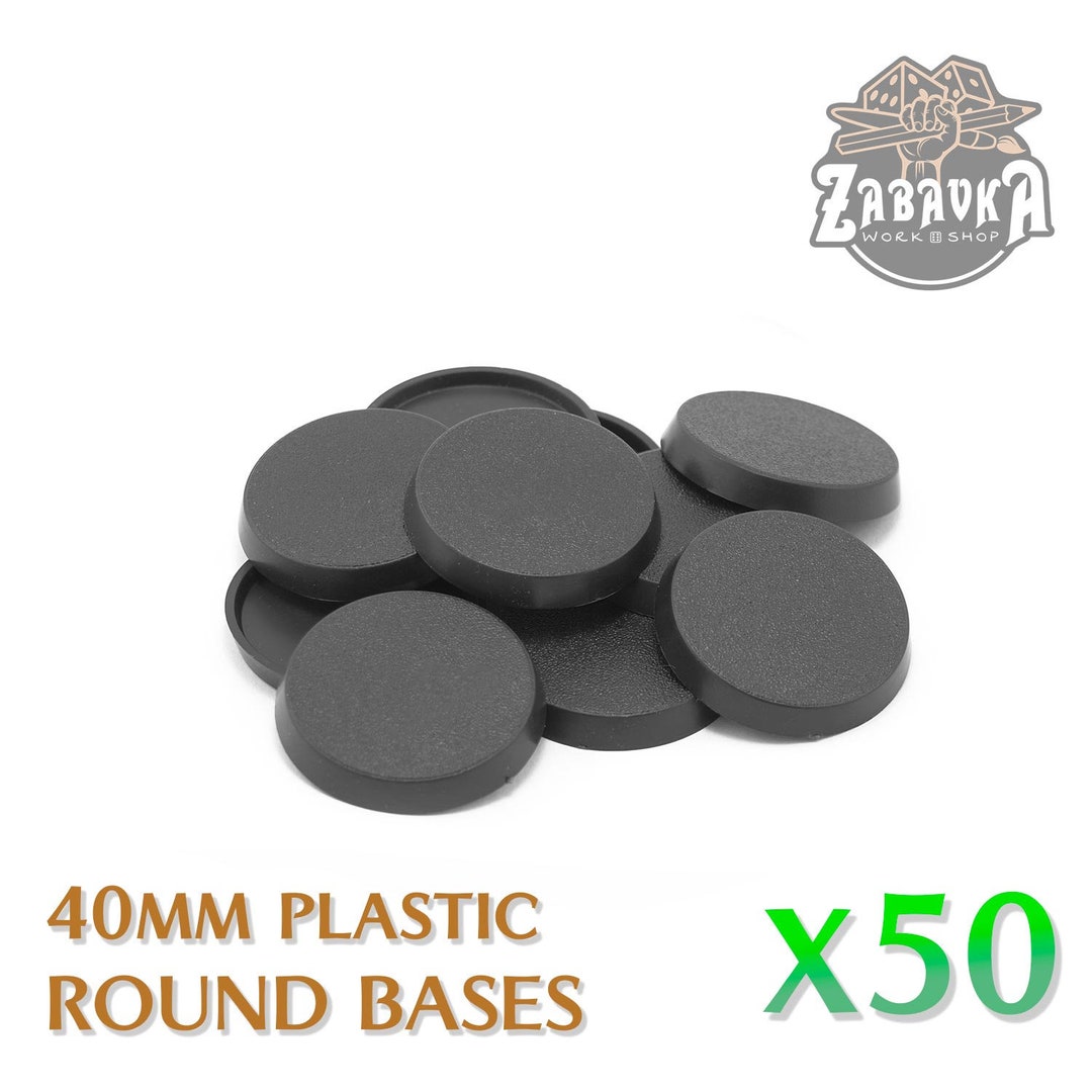 Lot of 50 Pcs 40mm Plastic Round Bases for Wargames & Tabletop Games by ...