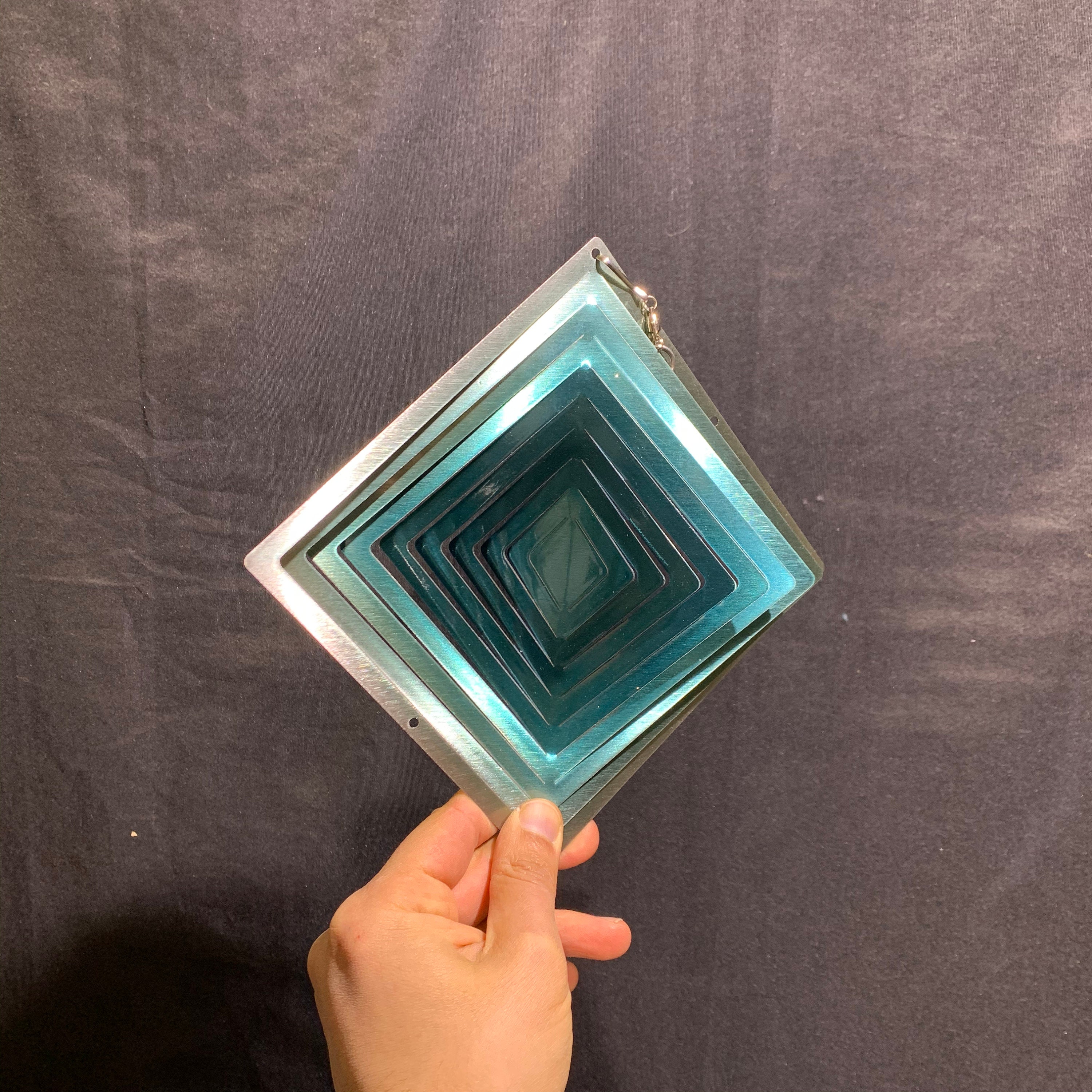 SQUARE Wind Spinner Blue&silver Color. Home and Garden Decoration ...