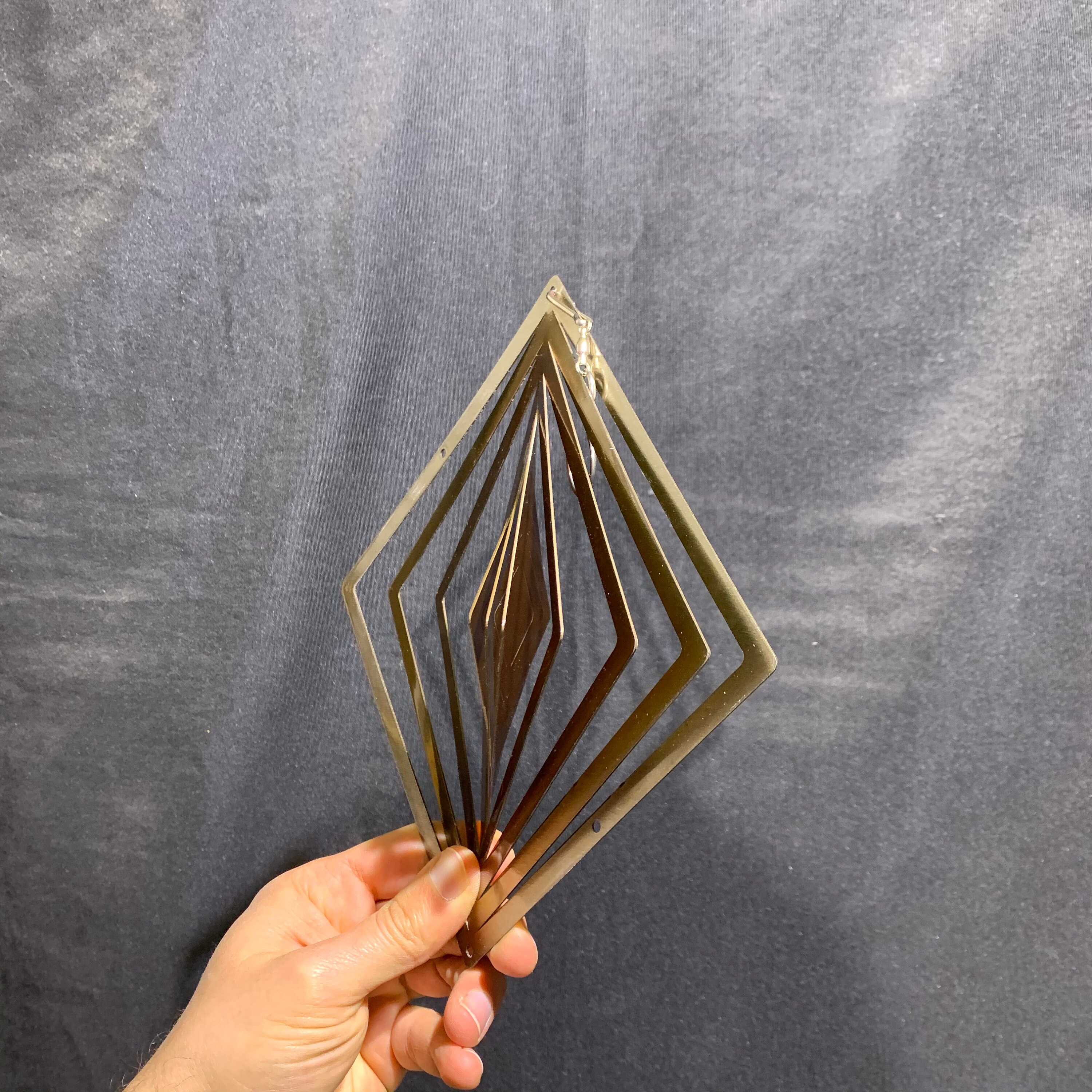 SQUARE Wind Spinner Silver&gold Color. Home and Garden Decoration ...