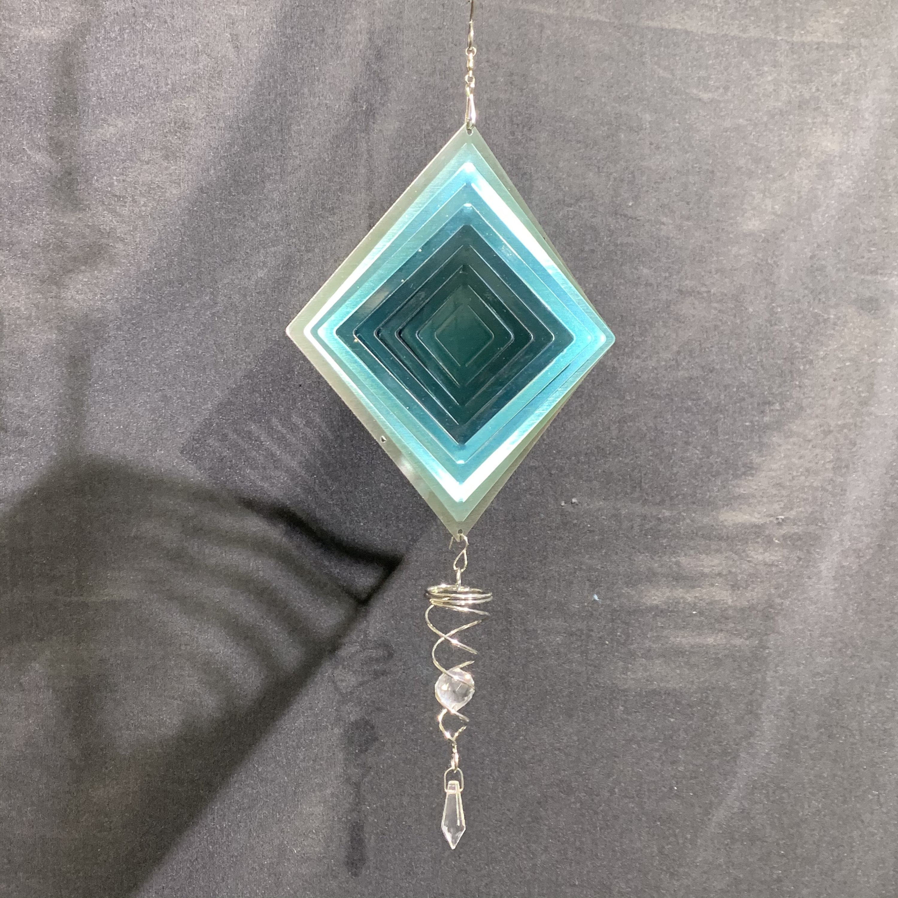 SQUARE Wind Spinner and Mini Tail With Crystal Ball. | Etsy